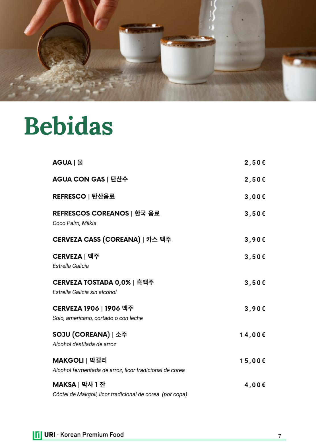 Carta – Restaurante URI